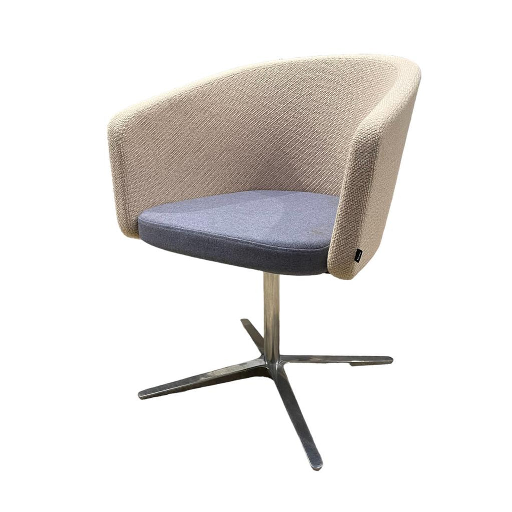 Refurbished Bene Club Chair - Cream & Blue — Zero Office Furniture