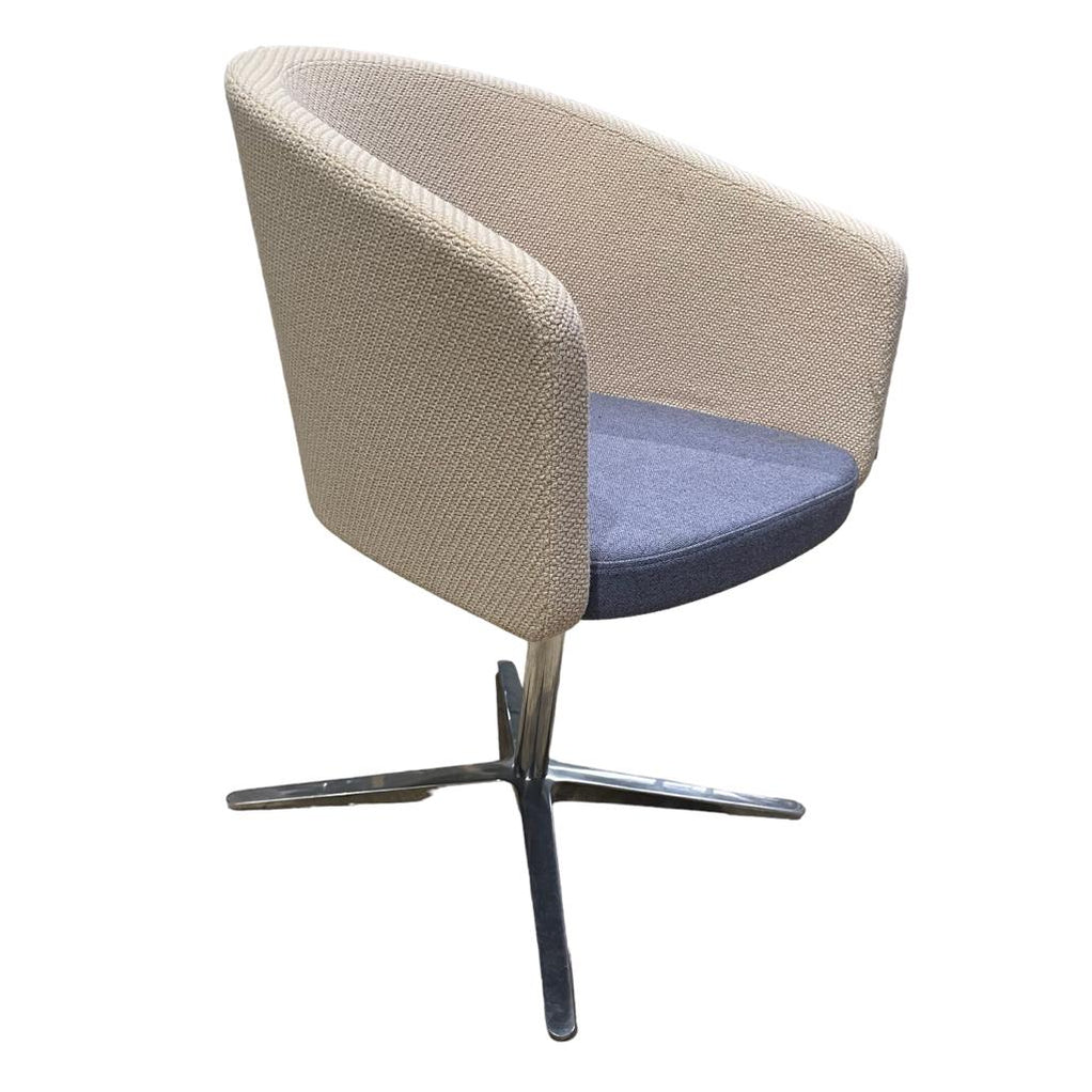 Refurbished Bene Club Chair - Cream & Blue — Zero Office Furniture