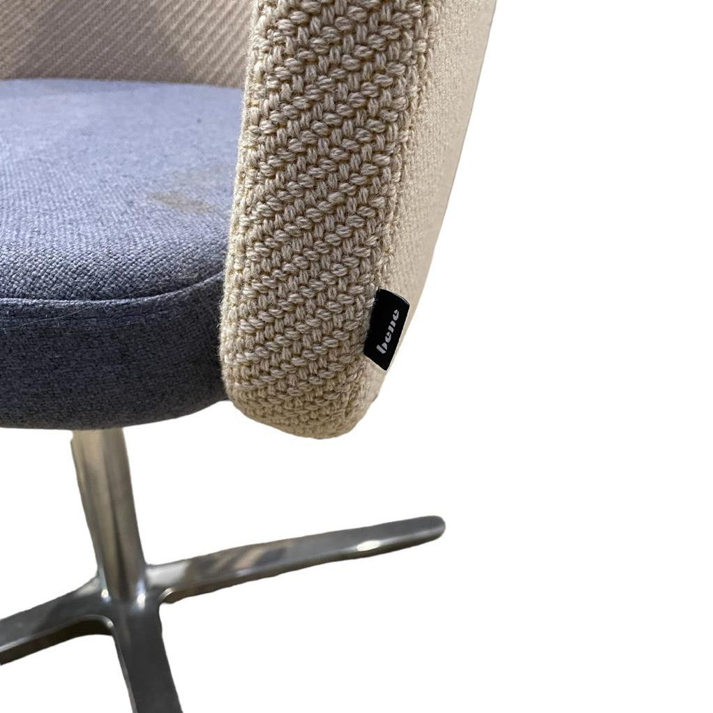 Refurbished Bene Club Chair - Cream & Blue — Zero Office Furniture