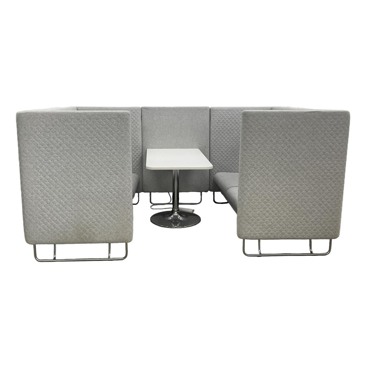 Refurbished Large Grey Meeting Booth with Table — Zero Office Furniture