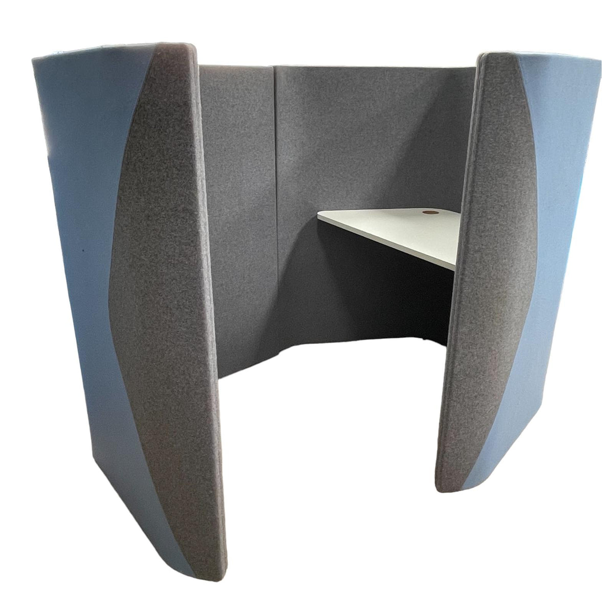 Refurbished Senator Haven Solo Pod in Blue & Grey — Zero Office Furniture