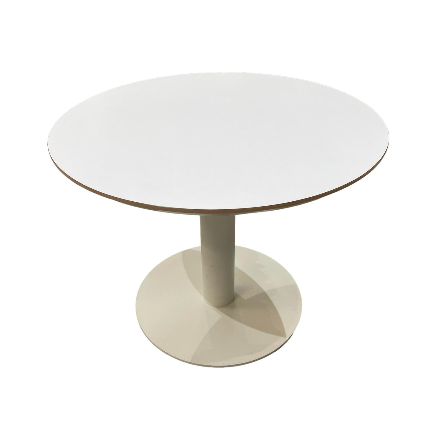 Refurbished White Round Meeting Table — Zero Office Furniture
